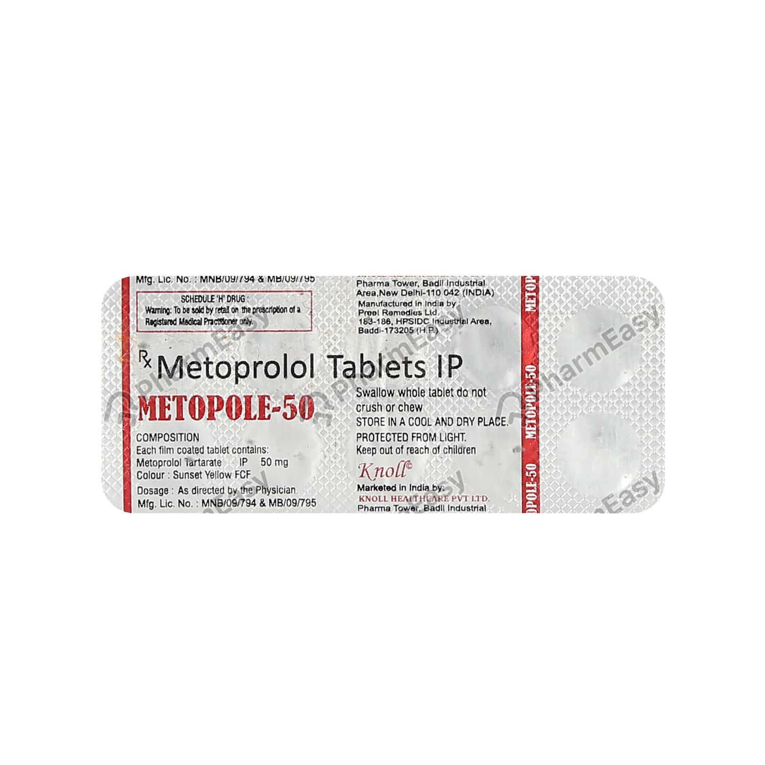 Metopole 50 MG Tablet (10) - Uses, Side Effects, Dosage, Composition ...