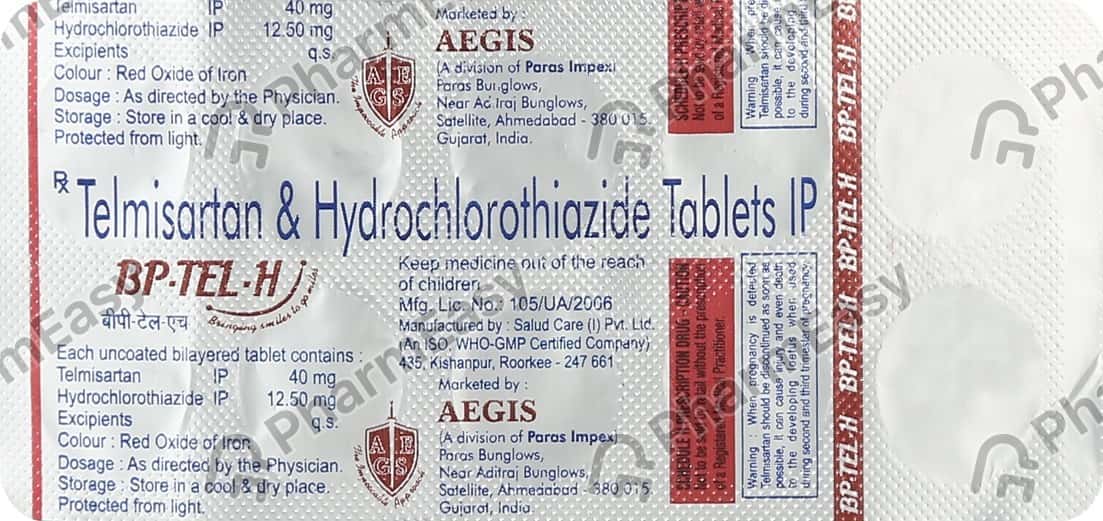 Bp Tel H 40/12.5mg Strip Of 10 Tablets: Uses, Side Effects, Price ...