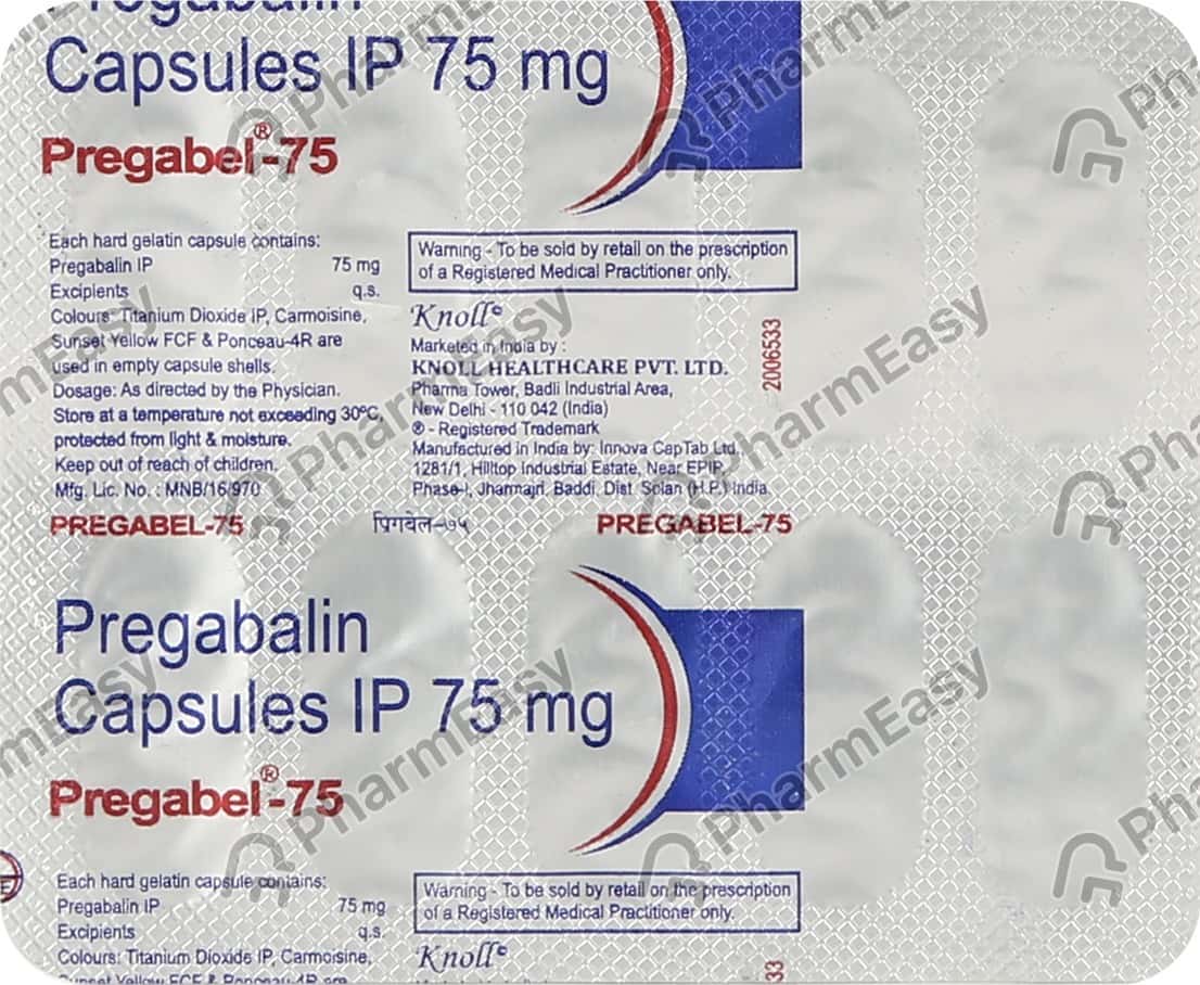 Pregabel 75 MG Capsule (10): Uses, Side Effects, Price & Dosage | PharmEasy