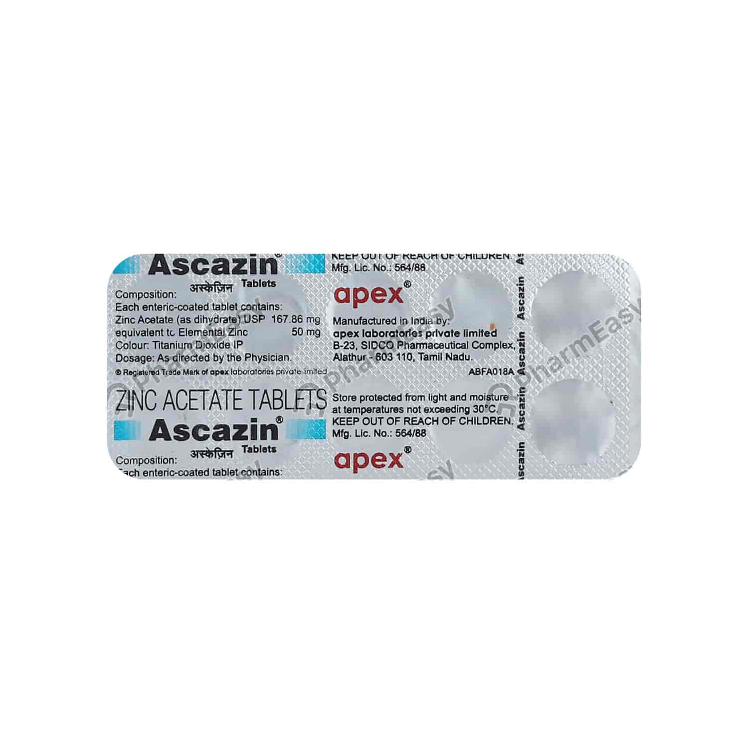 Buy Ascazin 50mg Tablet Online at Flat 18% OFF* | PharmEasy