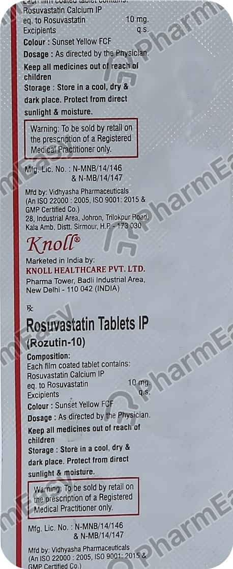Rozutin 10 MG Tablet (10): Uses, Side Effects, Price & Dosage | PharmEasy