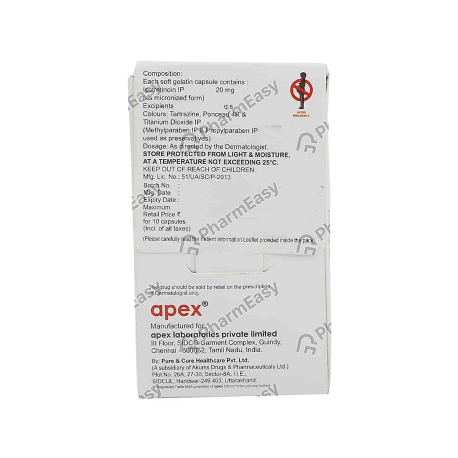 Isopex 20 MG Capsule (10): Uses, Side Effects, Price & Dosage | PharmEasy