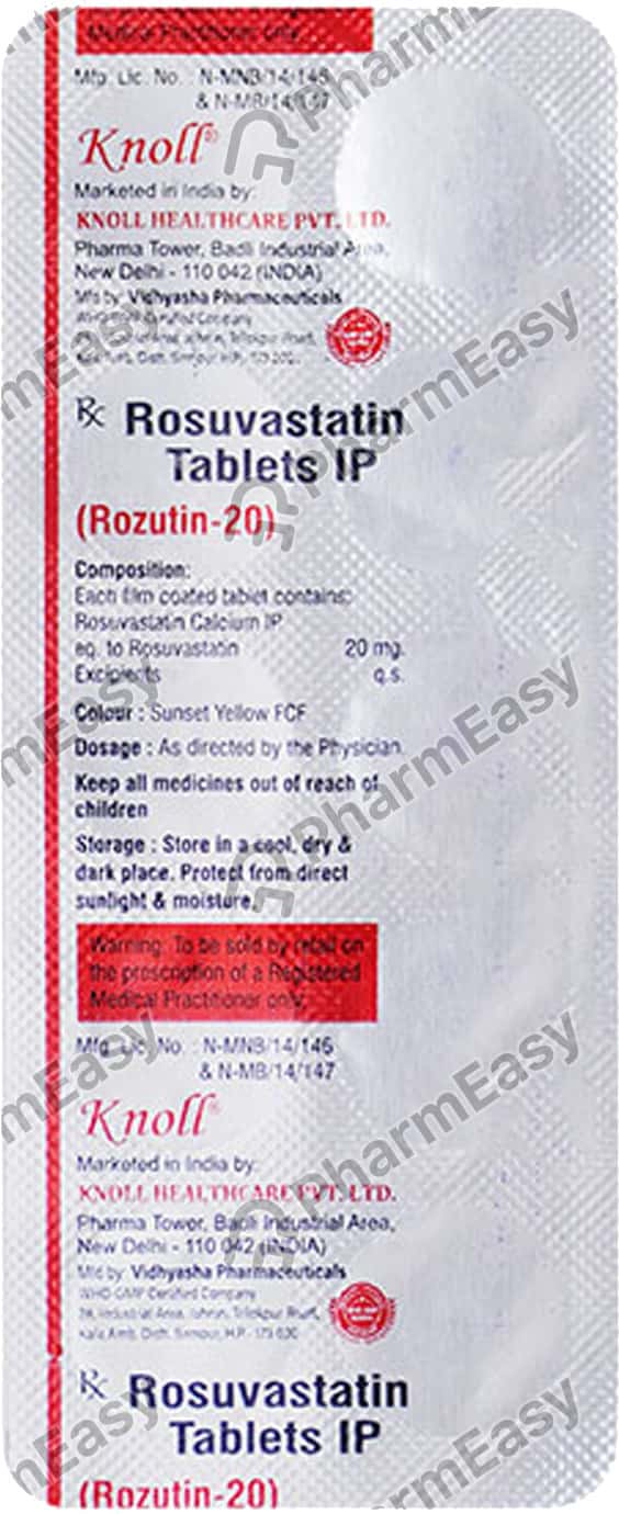 Rozutin 20 MG Tablet (10): Uses, Side Effects, Price & Dosage | PharmEasy