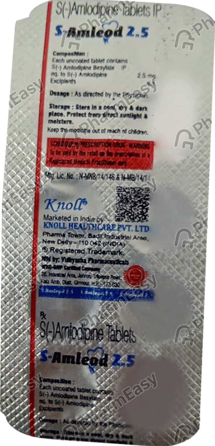 S Amleod 2.5 MG Tablet (10): Uses, Side Effects, Price & Dosage | PharmEasy