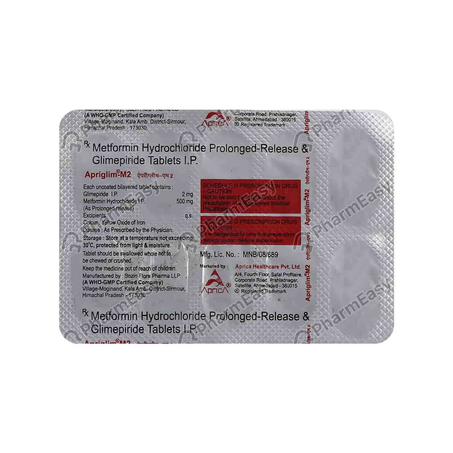 Apriglim M 2mg Tab - Uses, Side Effects, Dosage, Composition & Price ...