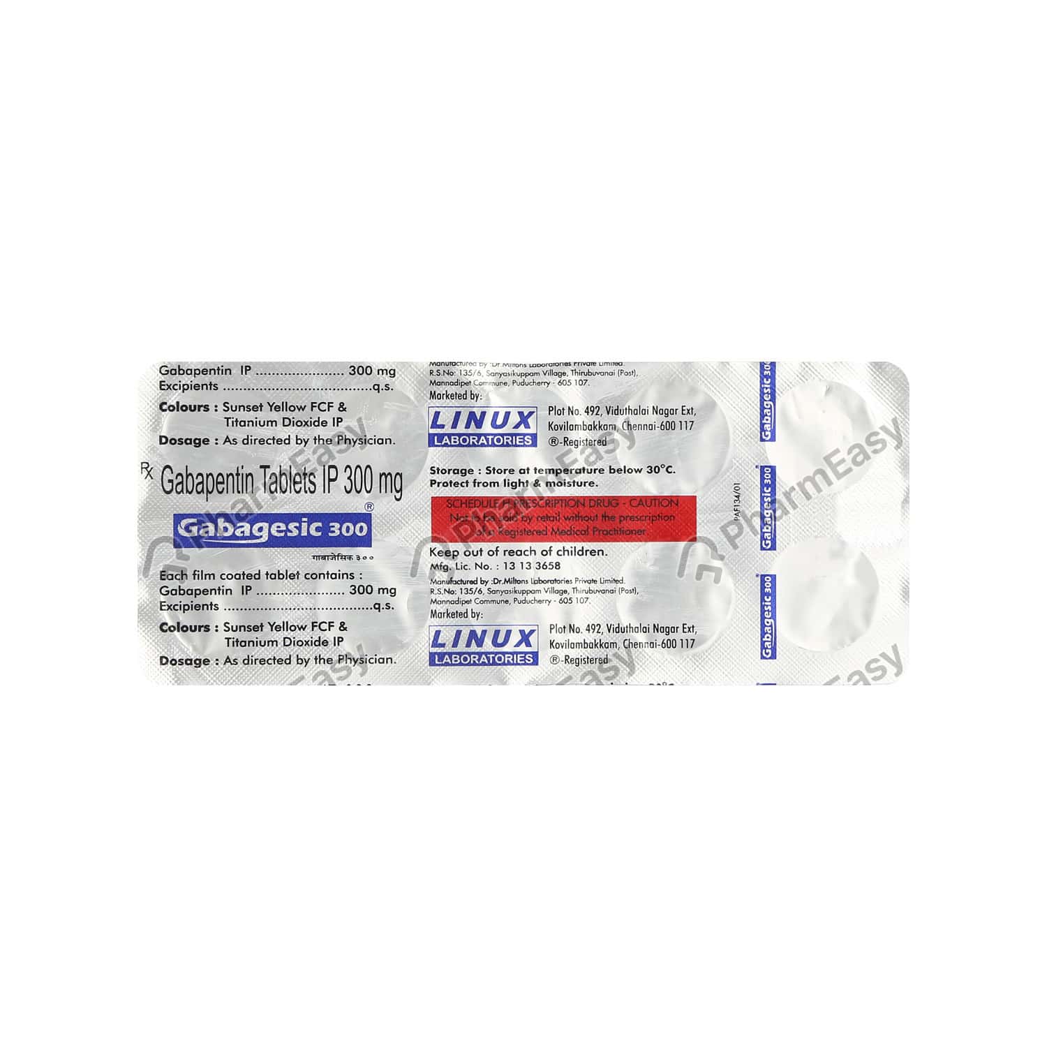 Gabagesic 300 MG Tablet (10) - Uses, Side Effects, Dosage, Composition ...