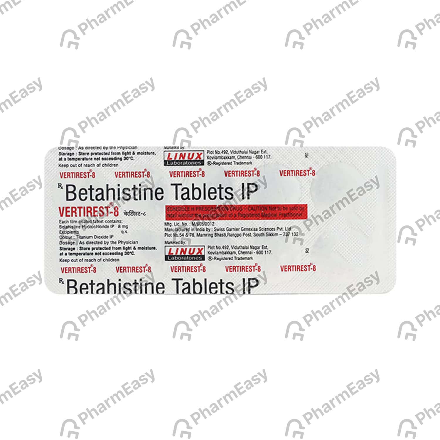Vertirest 8 MG Tablet (10): Uses, Side Effects, Price & Dosage | PharmEasy