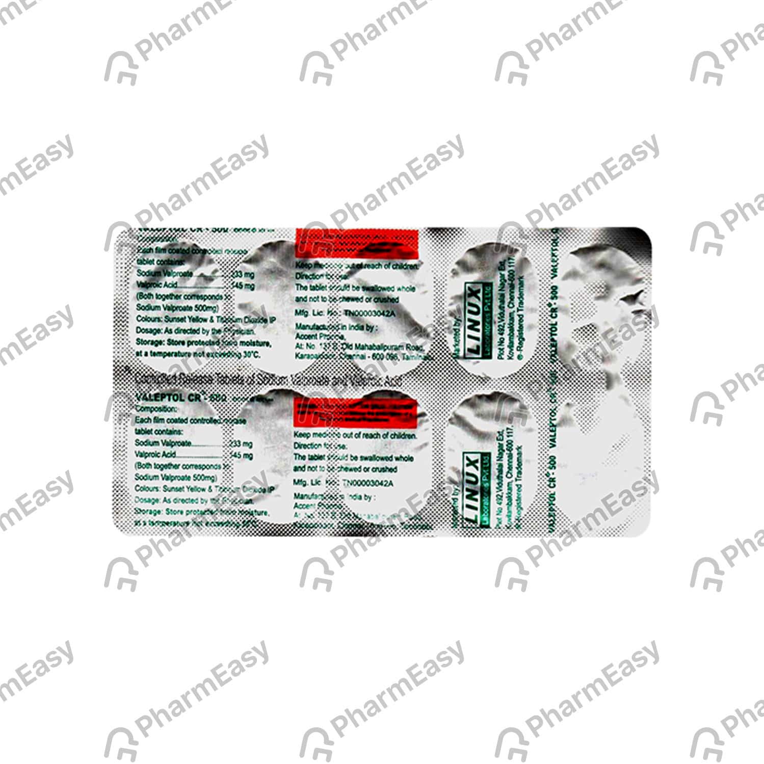 Valeptol Cr 500mg Strip Of 10 Tablets: Uses, Side Effects, Price ...