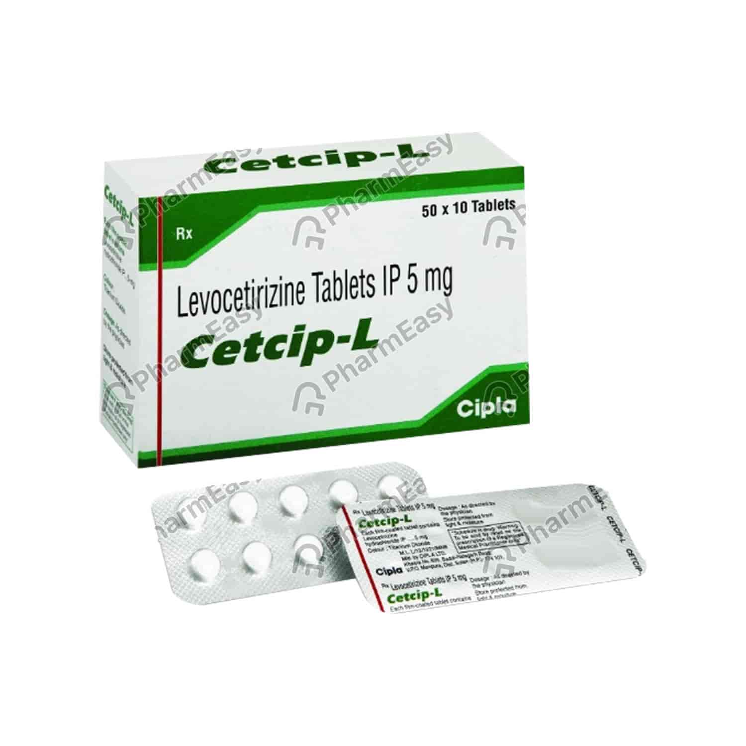 Buy Cetcip L 5mg Tablet Online at Flat 18% OFF* | PharmEasy