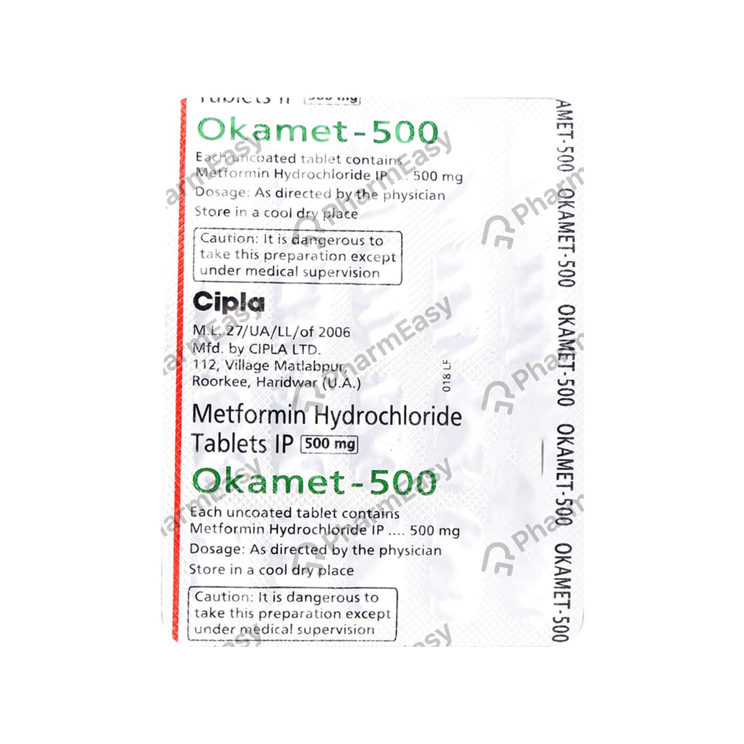 Okamet 500mg Tab 20`S - Uses, Side Effects, Dosage, Composition & Price ...