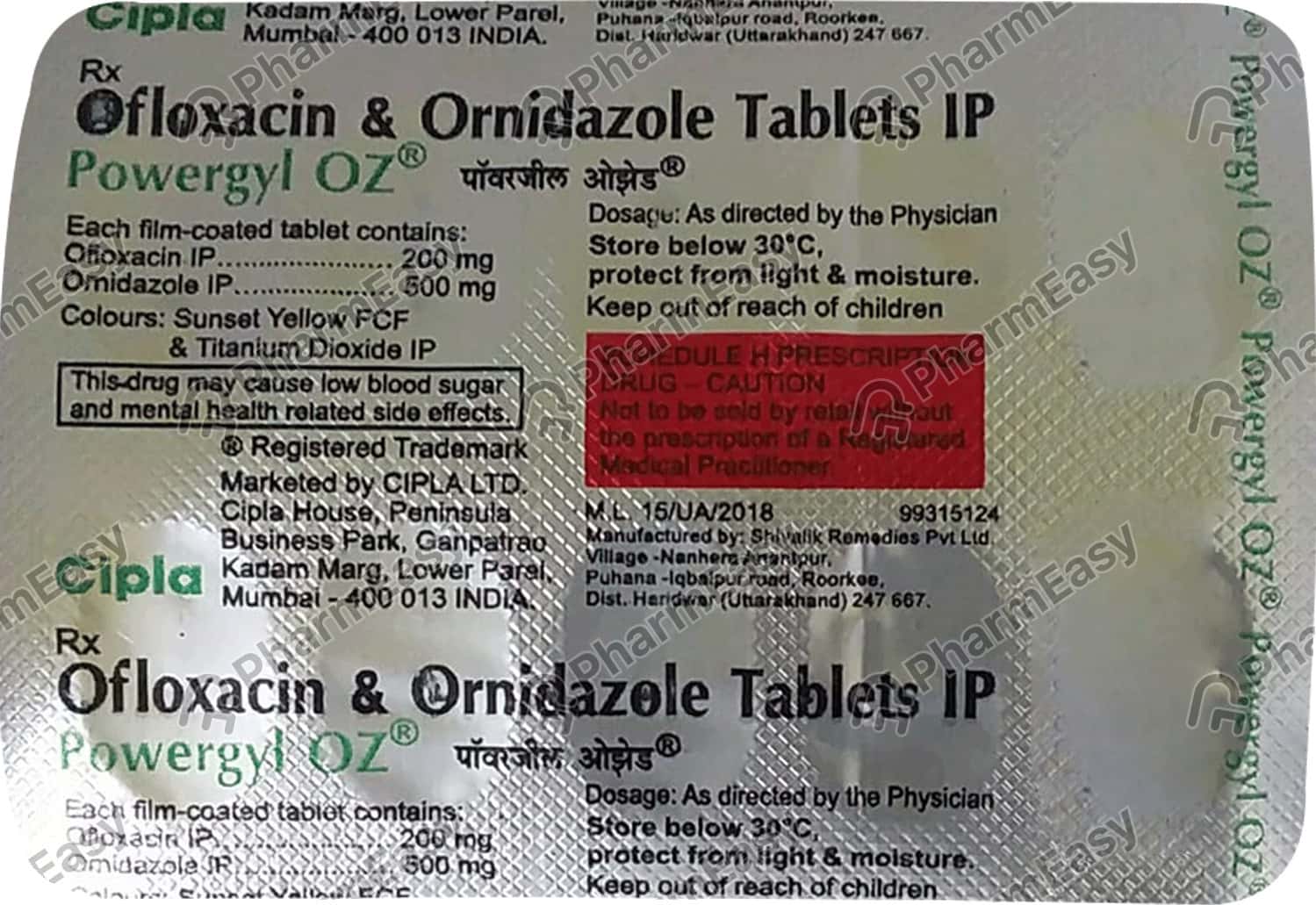 Powergyl Oz Strip Of 10 Tablets: Uses, Side Effects, Price & Dosage | PharmEasy