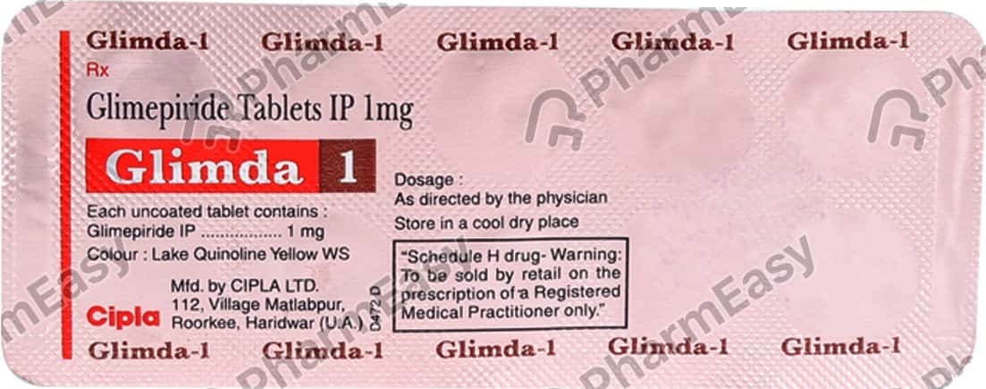 Glimda 1 MG Tablet (10): Uses, Side Effects, Price, Dosage ...