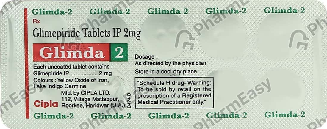 Glimda 2 MG Tablet (10): Uses, Side Effects, Price, Dosage ...