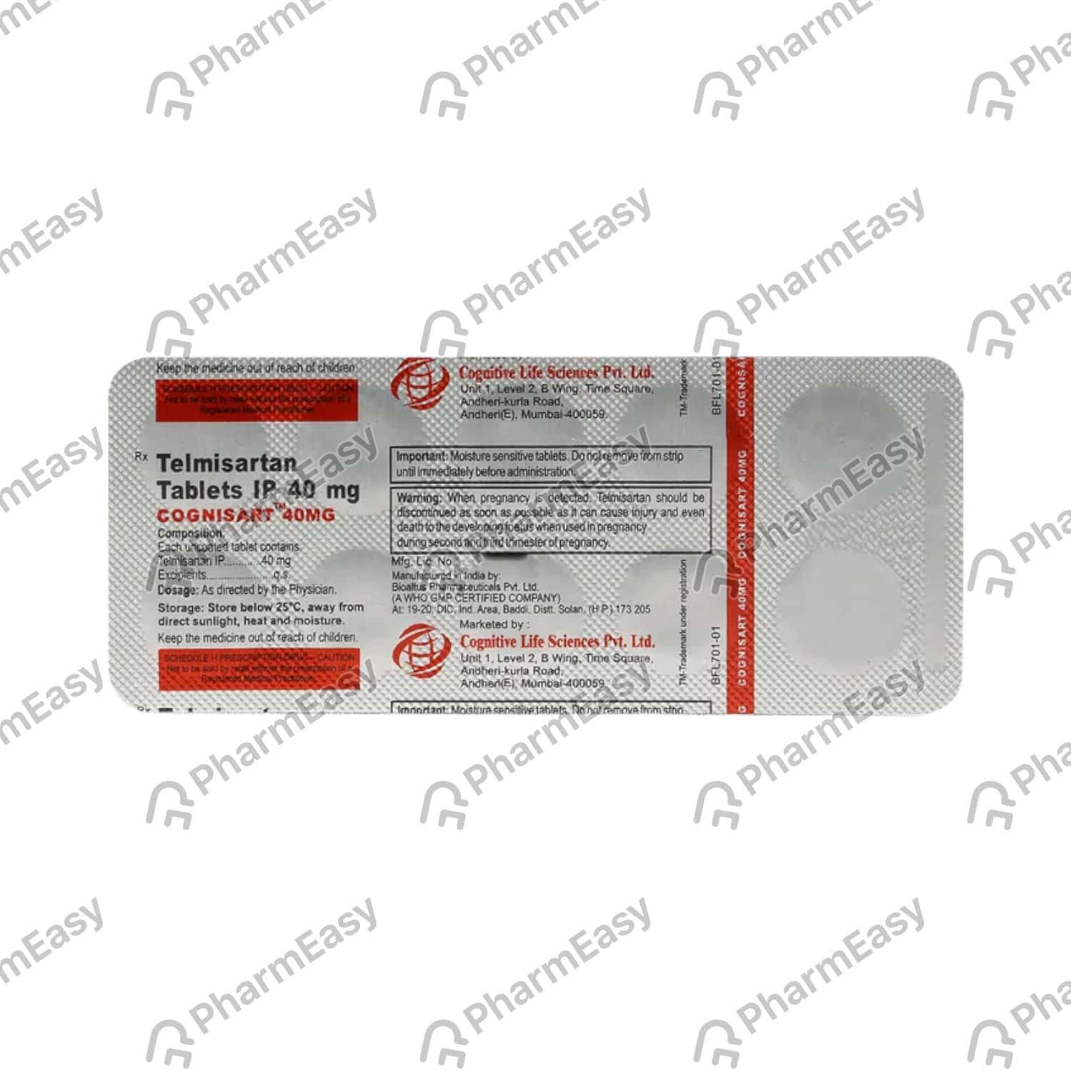 Cognisart 40 MG Tablet (10): Uses, Side Effects, Price & Dosage | PharmEasy