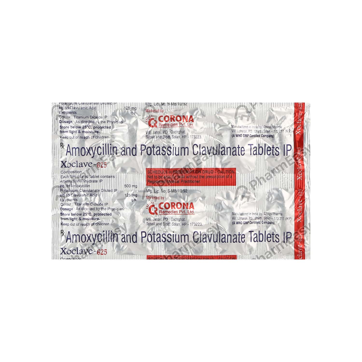 Xoclave 625mg Strip Of 10 Tablets - Uses, Side Effects, Dosage ...