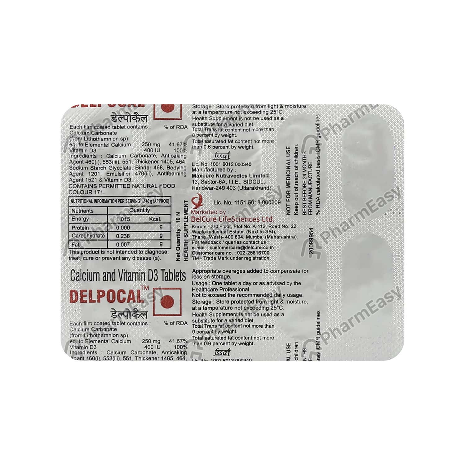 Delpocal Strip Of 10 Tablets - Uses, Side Effects, Dosage, Composition ...