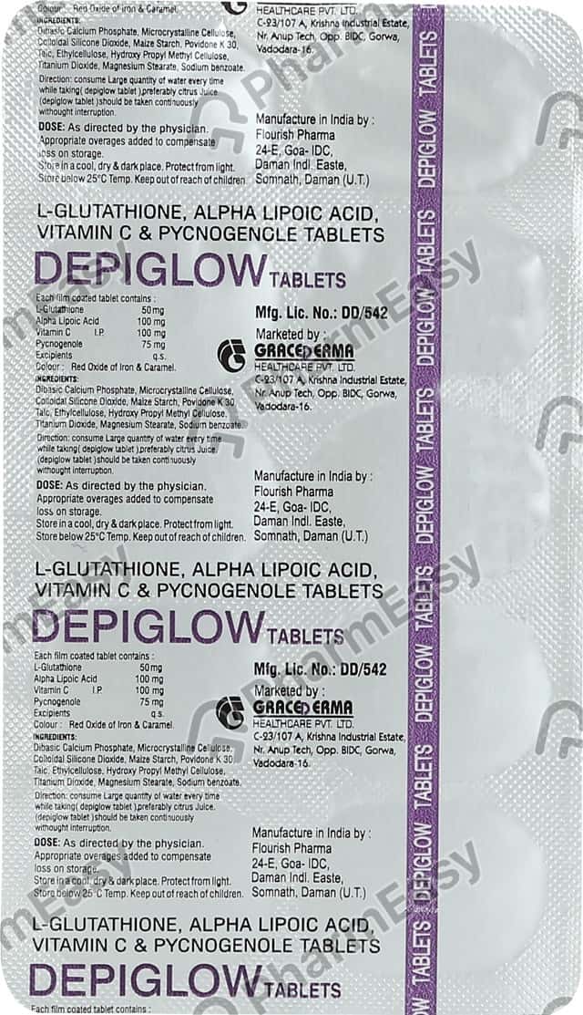 Buy Depiglow Strip Of 10 Tablets Online at Flat 15% OFF | PharmEasy