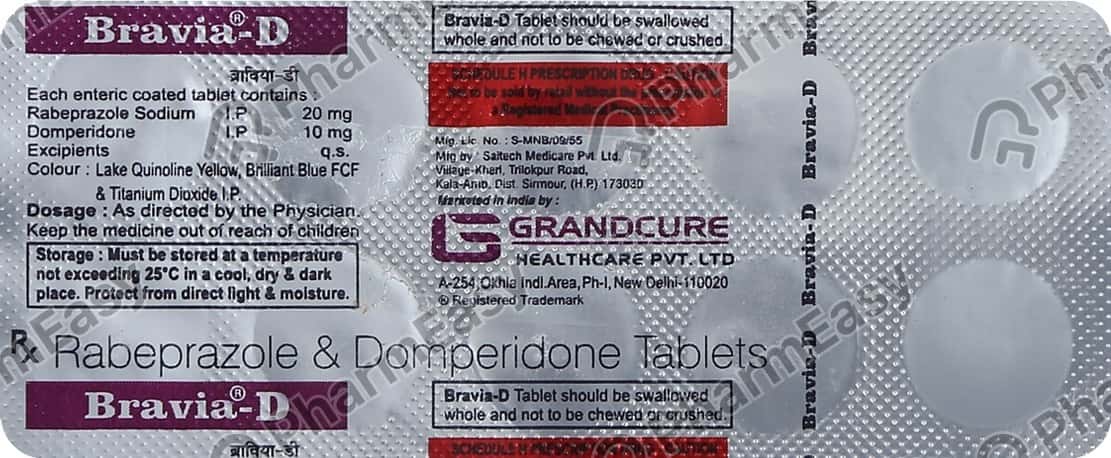 Bravia D Strip Of 10 Tablets: Uses, Side Effects, Price & Dosage ...