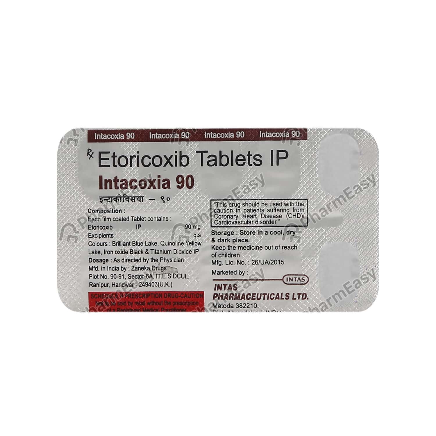 Intacoxia 90 MG Tablet (10) - Uses, Side Effects, Dosage, Composition ...