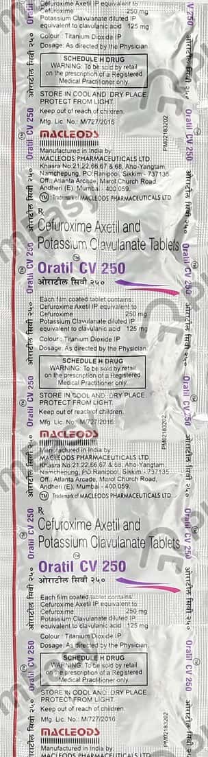 Oratil Cv 250mg Strip Of 10 Tablets: Uses, Side Effects, Price & Dosage ...