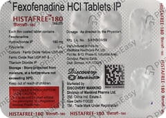 Histafree 180 MG Tablet (10): Uses, Side Effects, Price & Dosage ...