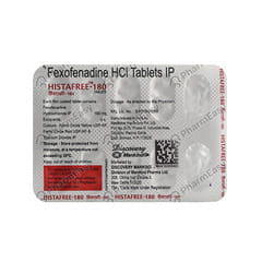 Histafree 180 MG Tablet (10) - Uses, Side Effects, Dosage, Composition ...