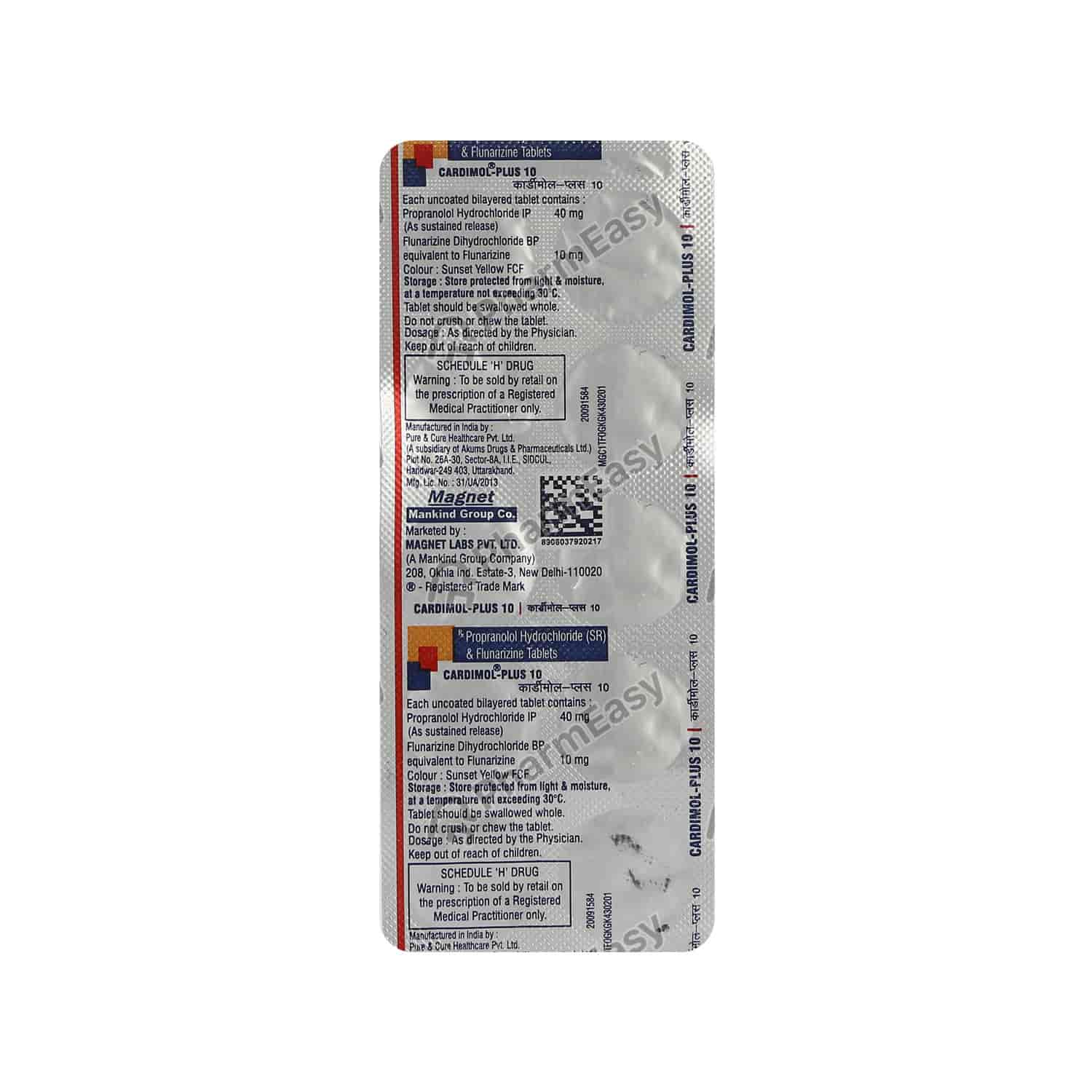 Buy Cardimol Plus 10mg Tablet Online at Flat 18% OFF* | PharmEasy