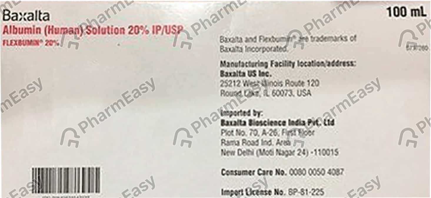 Flexbumin 20 % Infusion (100): Uses, Side Effects, Price & Dosage ...