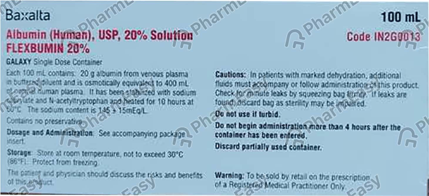 Flexbumin 20 % Solution For Infusion (100): Uses, Side Effects, Price ...