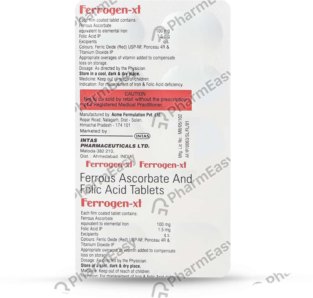 Ferrogen Xt Strip Of 10 Tablets: Uses, Side Effects, Price & Dosage ...