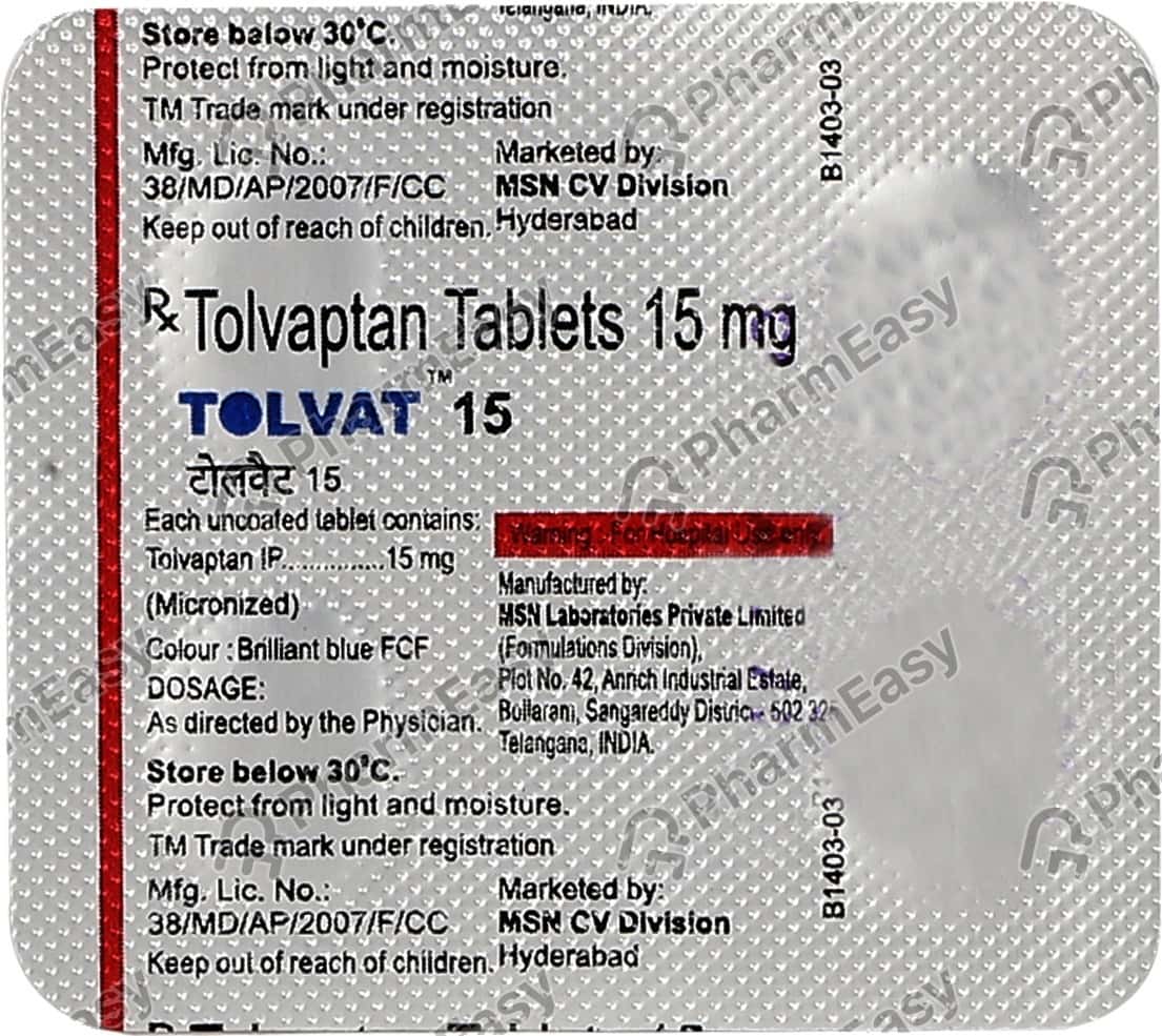 Tolvat 15 MG Tablet (4): Uses, Side Effects, Price & Dosage | PharmEasy