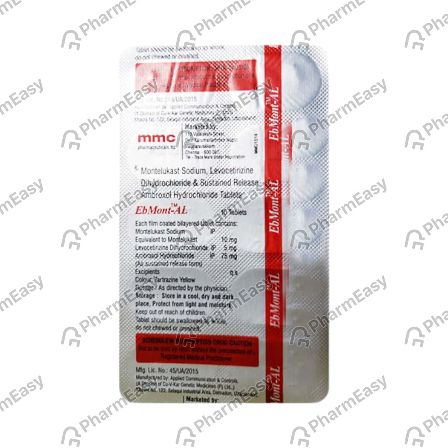 Ebmont Al Strip Of 10 Tablets: Uses, Side Effects, Price & Dosage ...
