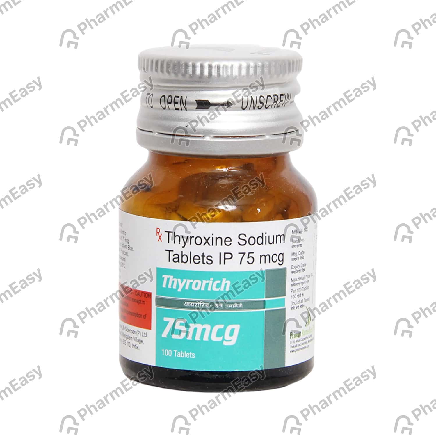 Thyrorich 75 MCG Tablet (100): Uses, Side Effects, Price & Dosage ...