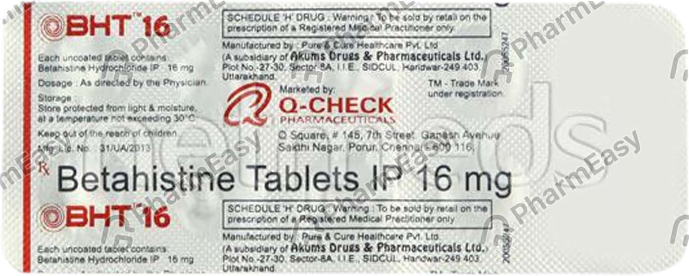 Bht 16 MG Tablet (10): Uses, Side Effects, Price & Dosage | PharmEasy
