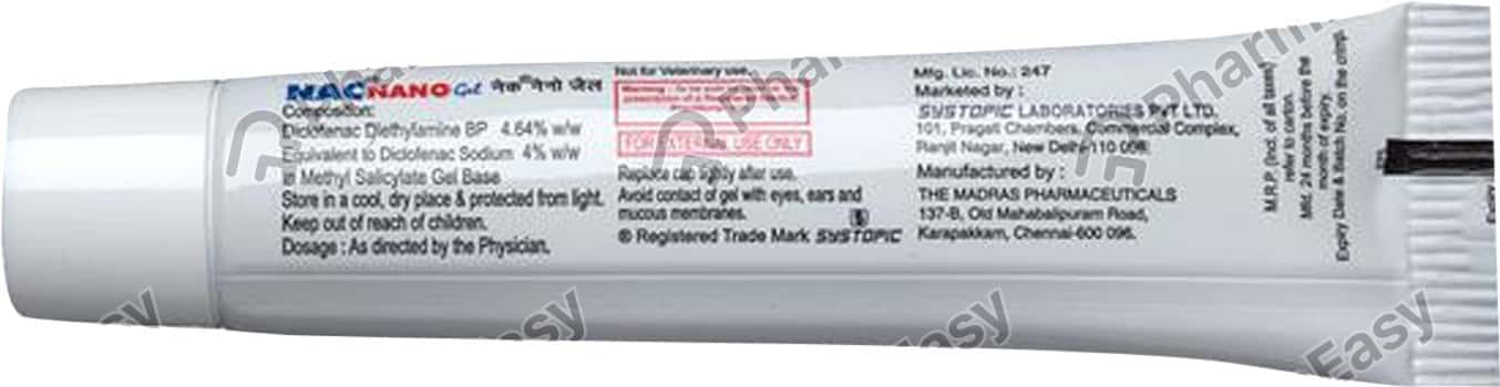 Nac Nano 4 % Gel (25): Uses, Side Effects, Price & Dosage | PharmEasy