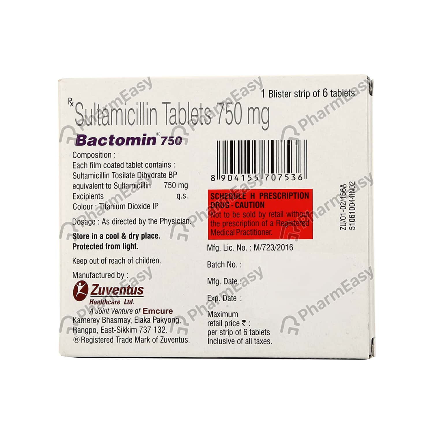 Buy Bactomin 750 MG Tablet (6) Online at Flat 18% OFF* | PharmEasy