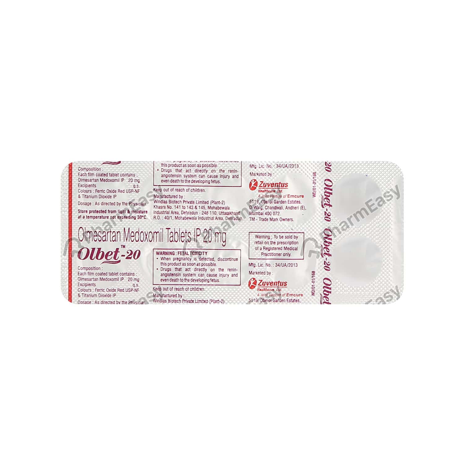 Buy Olbet 20 MG Tablet (10) Online at Flat 18% OFF* | PharmEasy