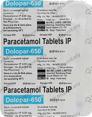 Dolopar 650 Tablet: Uses, Side-effects, Price, Dosage & More Info ...