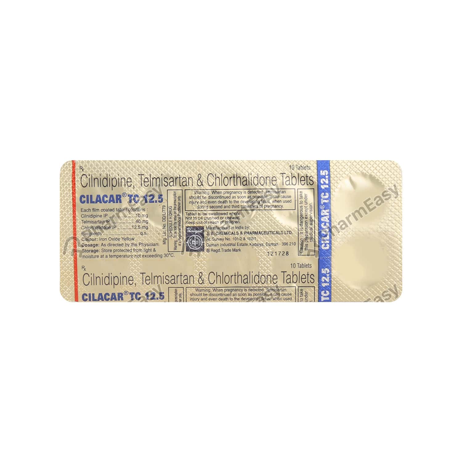 Buy Cilacar Tc 12.5mg Strip Of 10 Tablets Online at Flat 18% OFF ...