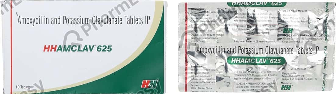 Hhamclav 625mg Strip Of 10 Tablets: Uses, Side Effects, Price & Dosage ...