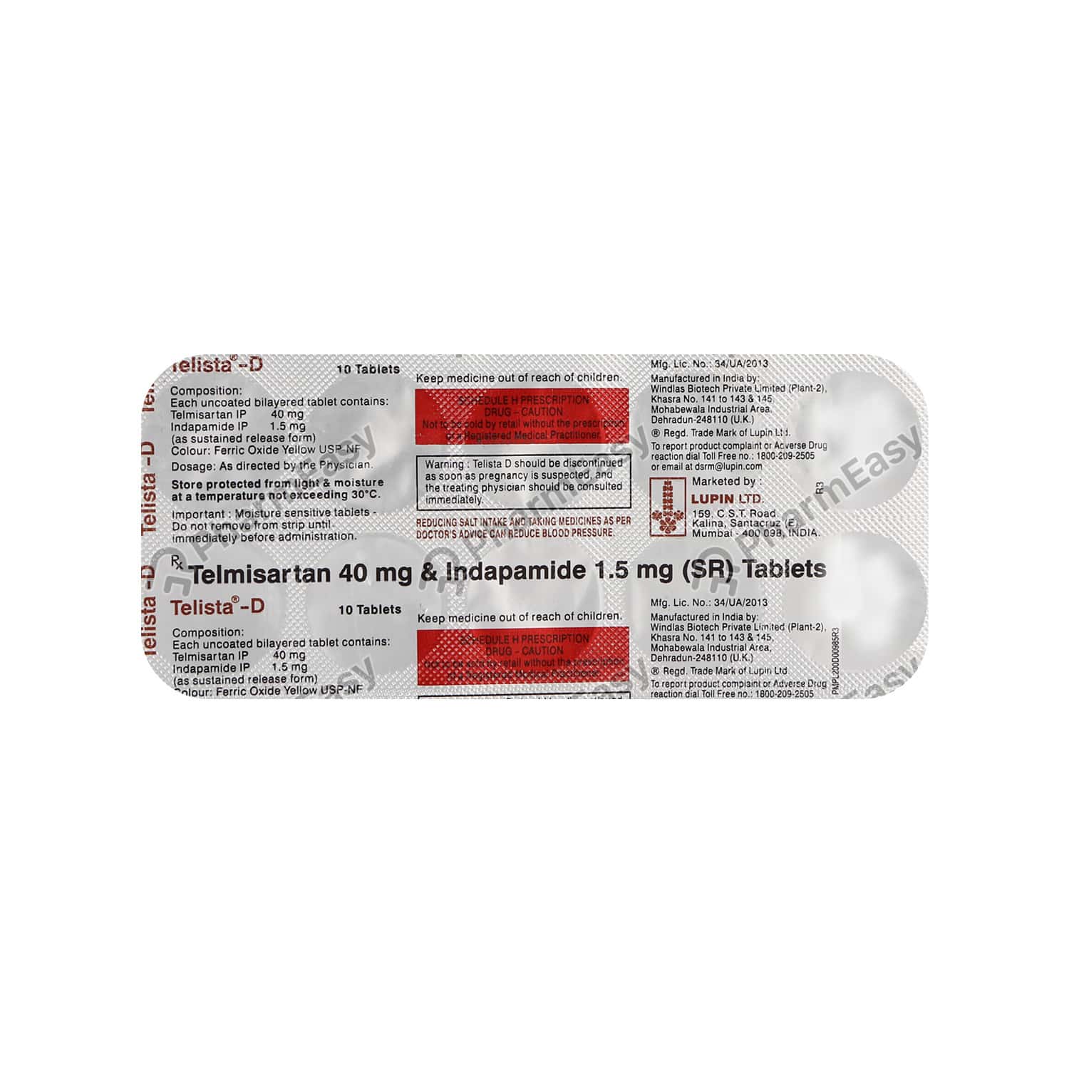 Buy Telista D 40mg Tablet Online at Flat 18% OFF* | PharmEasy
