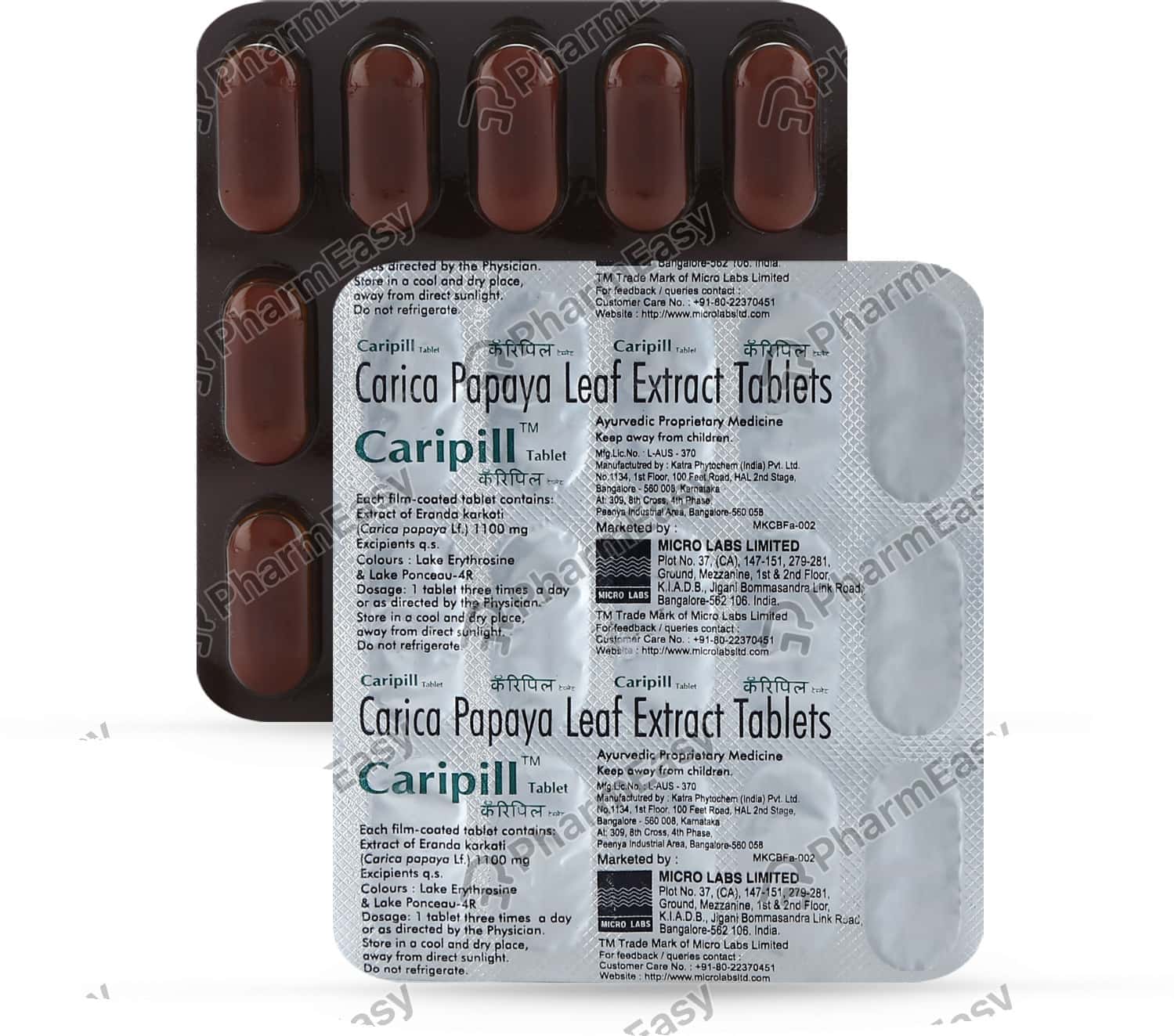 Caripill 1100 MG Tablet (15): Uses, Side Effects, Price & Dosage ...