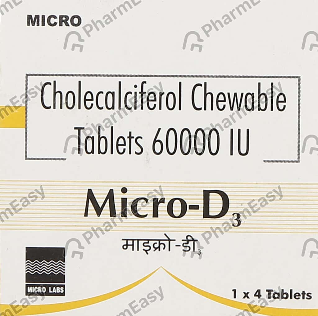 Micro D3 60000 IU Chewable Tablet (4): Uses, Side Effects, Price ...