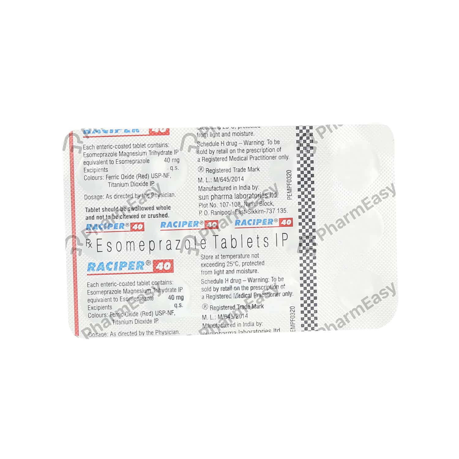 Raciper 40 MG Tablet (15) - Uses, Side Effects, Dosage, Composition ...