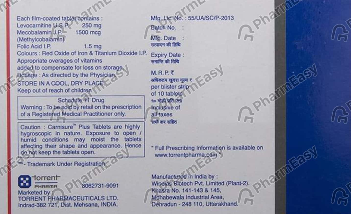 Carnisure Plus Strip Of 10 Tablets: Uses, Side Effects, Price & Dosage ...