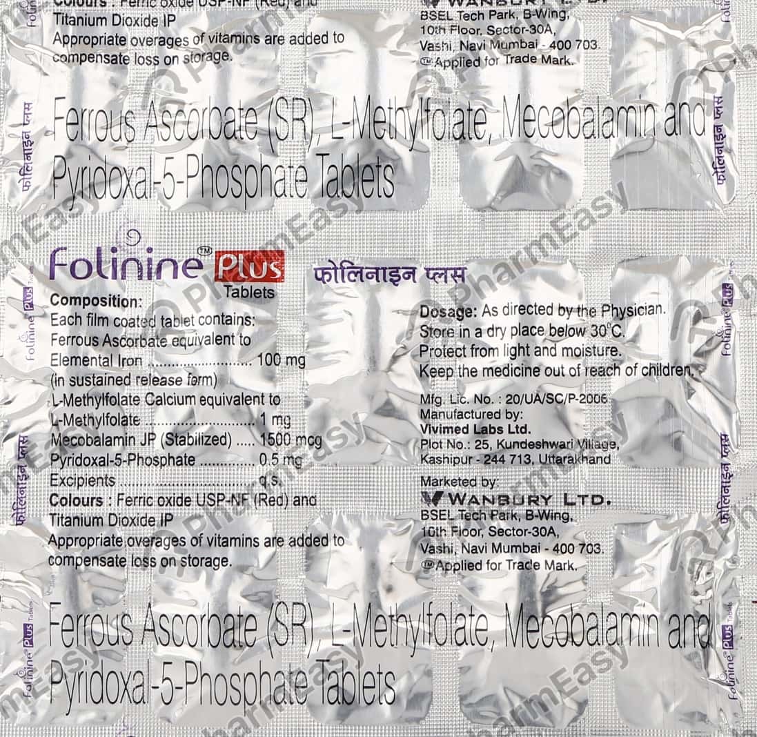 Buy Folinine Plus Tablet Online at Flat 15% OFF | PharmEasy