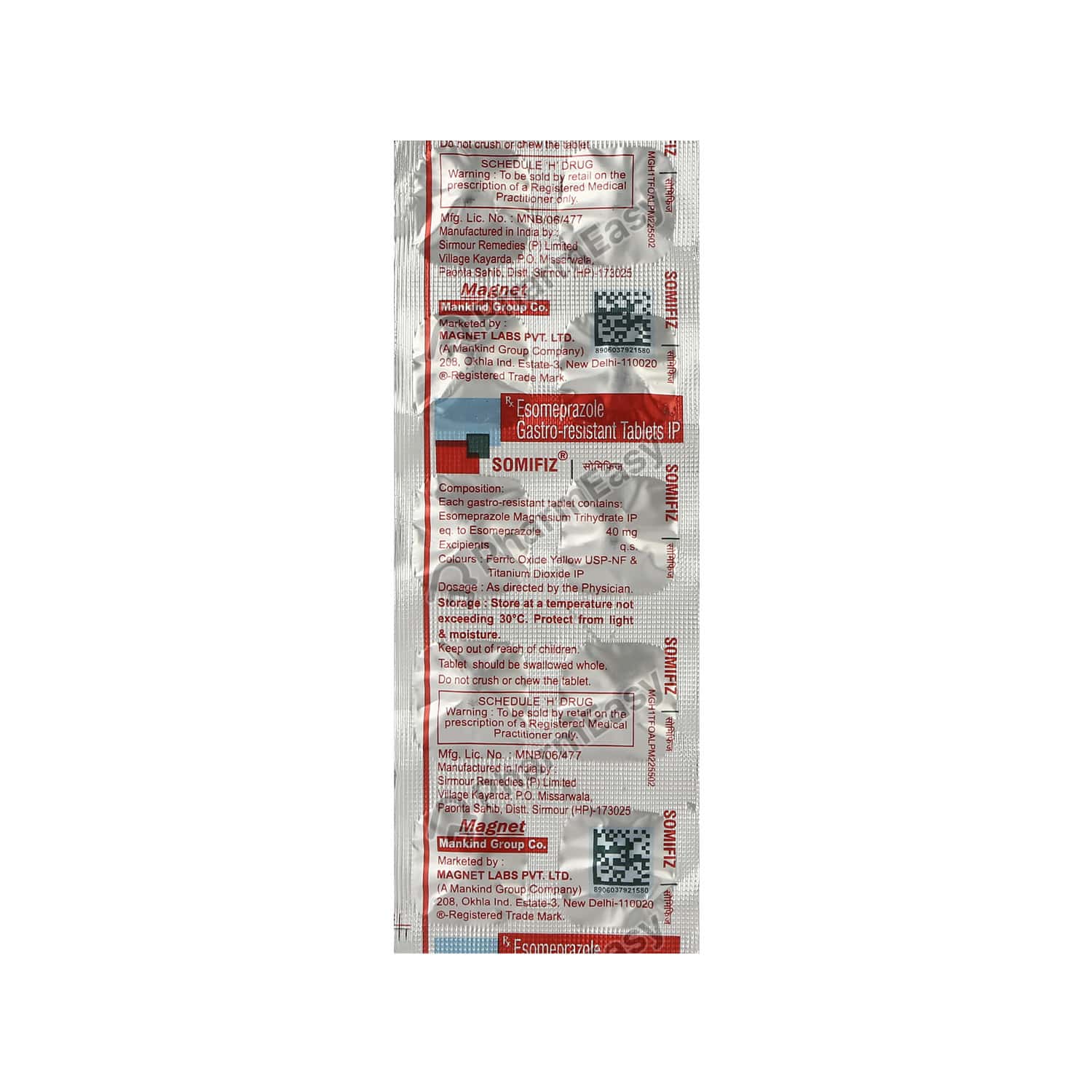 Somifiz 40 MG Tablet (10) - Uses, Side Effects, Dosage, Composition ...