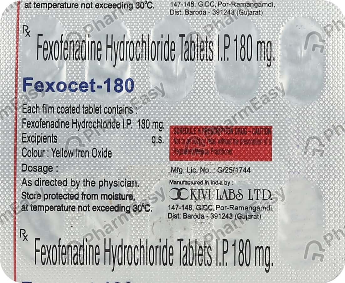Fexocet 180 MG Tablet (10): Uses, Side Effects, Price & Dosage | PharmEasy