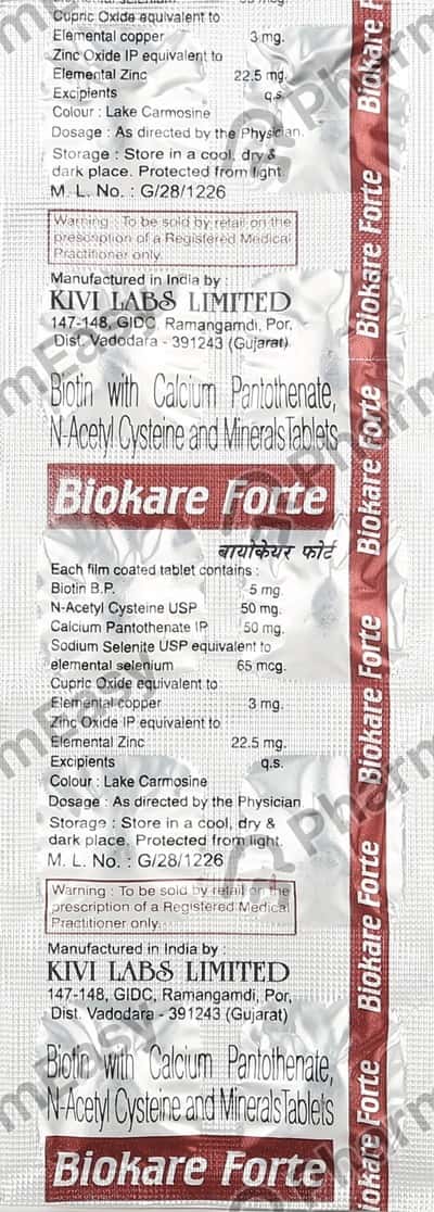 Biokare Forte 5 MG Tablet (10): Uses, Side Effects, Price & Dosage ...