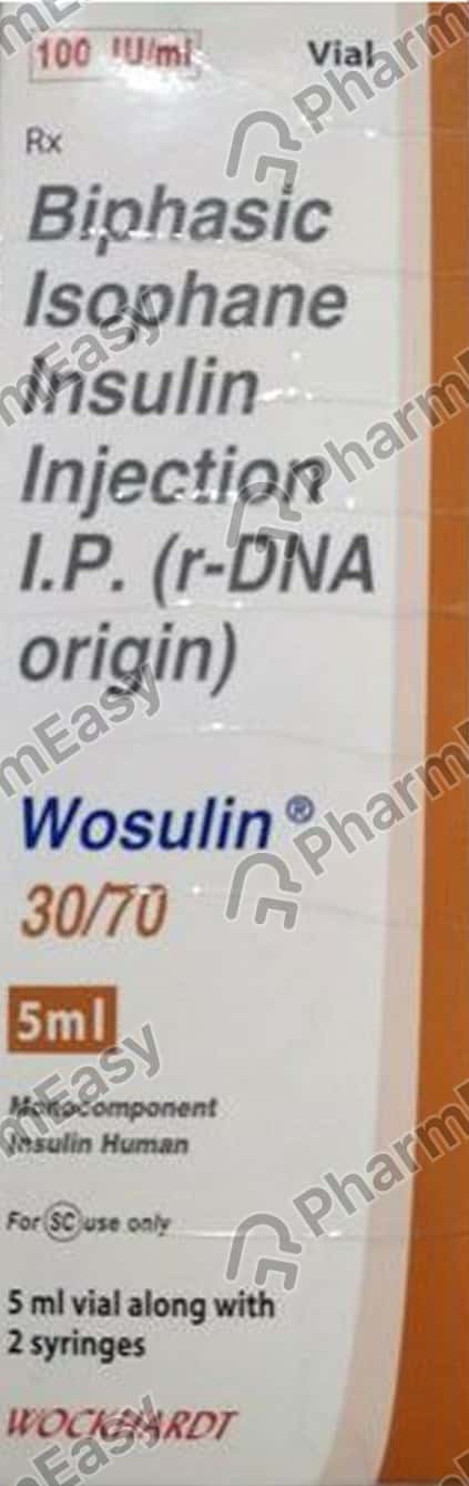 Wosulin 30/70 100iu Vial Of 5ml Injection: Uses, Side Effects, Price ...